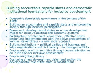 The governance deficit and institutions for inclusive development in ...