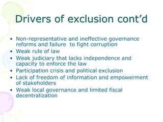 The governance deficit and institutions for inclusive development in ...