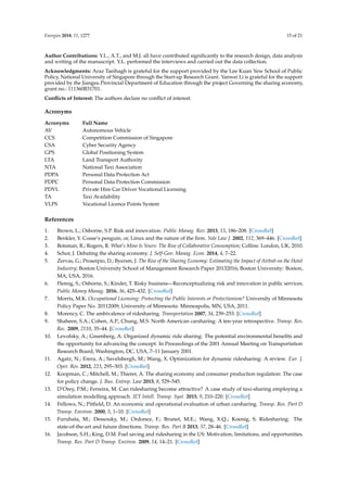 The governance of risks in ridesharing a revelatory case from singapore ...