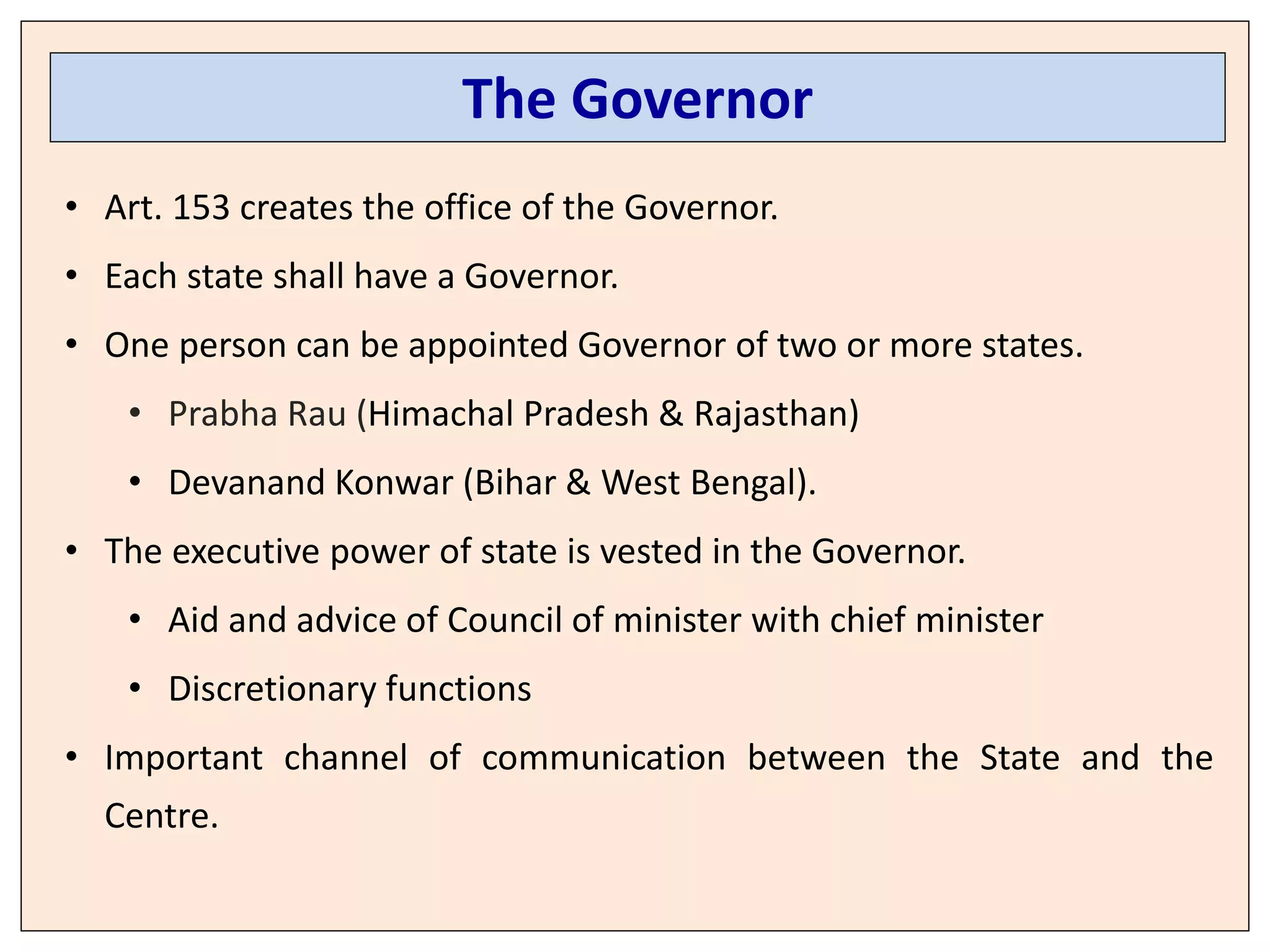 The governor of the state | PPTX