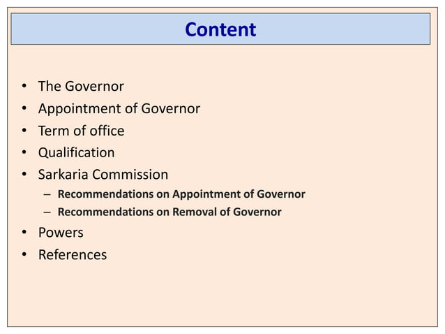The governor of the state | PPTX