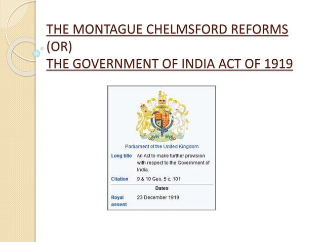 The govt.of india act of 1919 | PPTX
