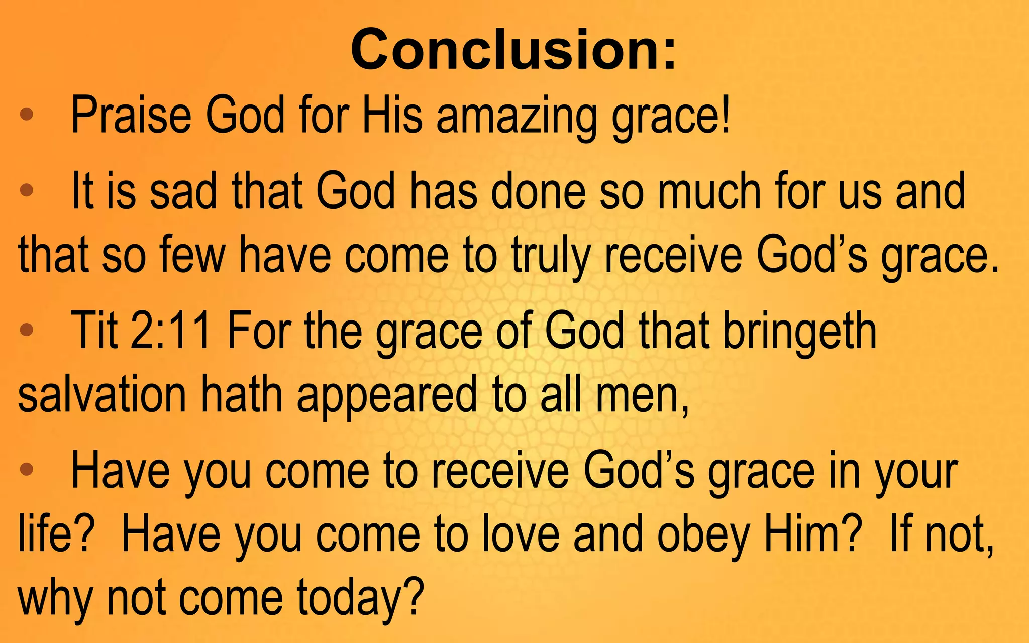 The Grace of God! | PPTX