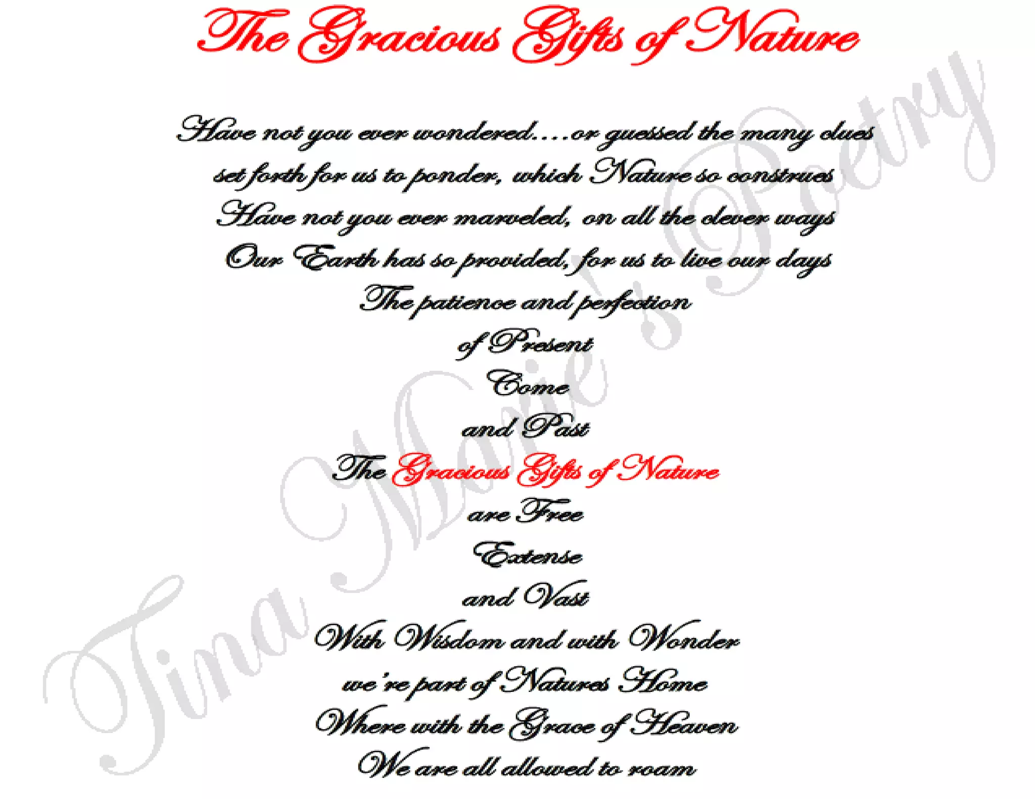 The Gracious Gifts of Nature are Free, Extense & Vast! | PDF