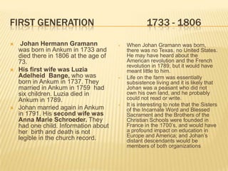 The Grahmann Family in Germany and America - A Look Back | PPTX