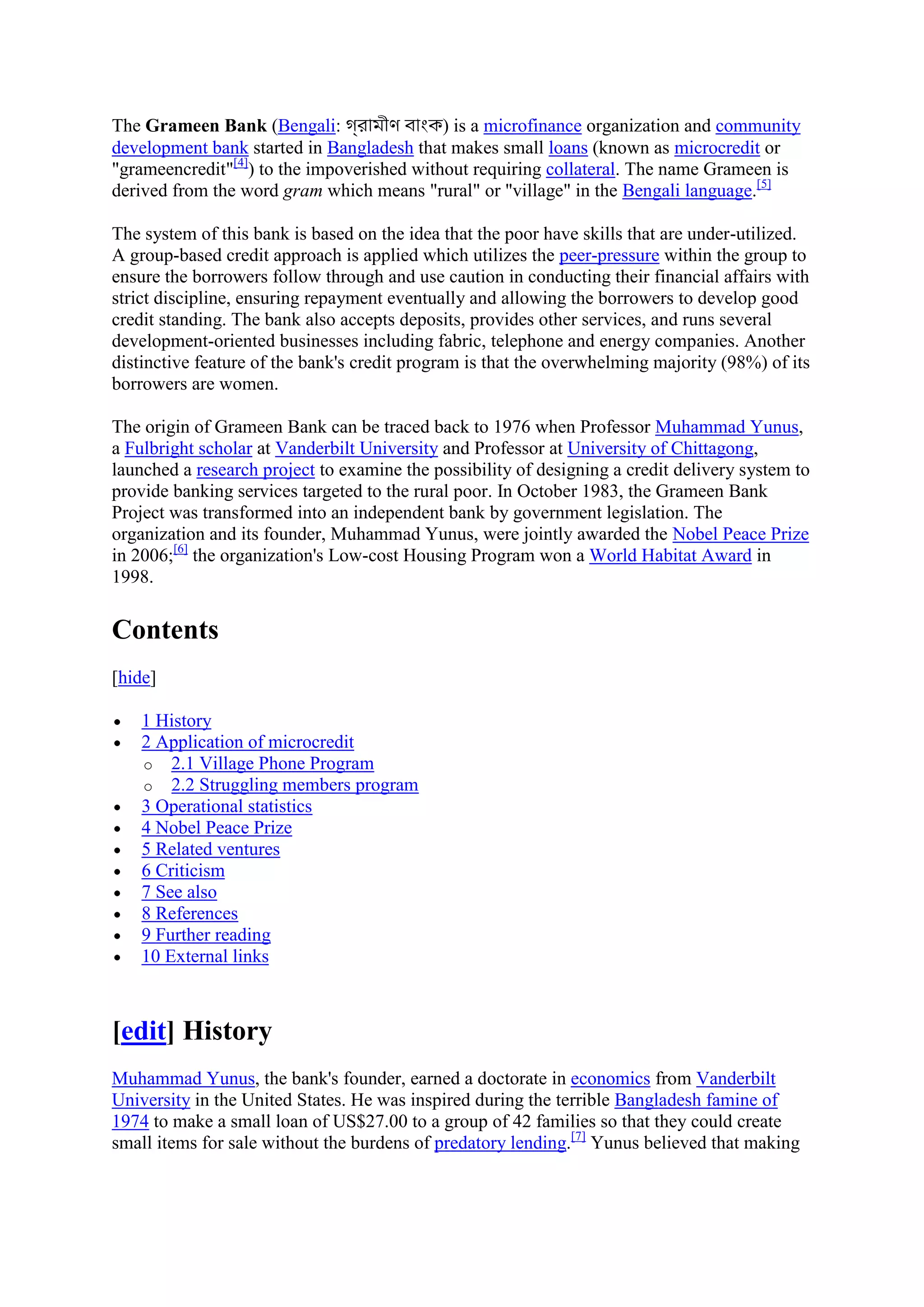 The grameen bank | DOCX