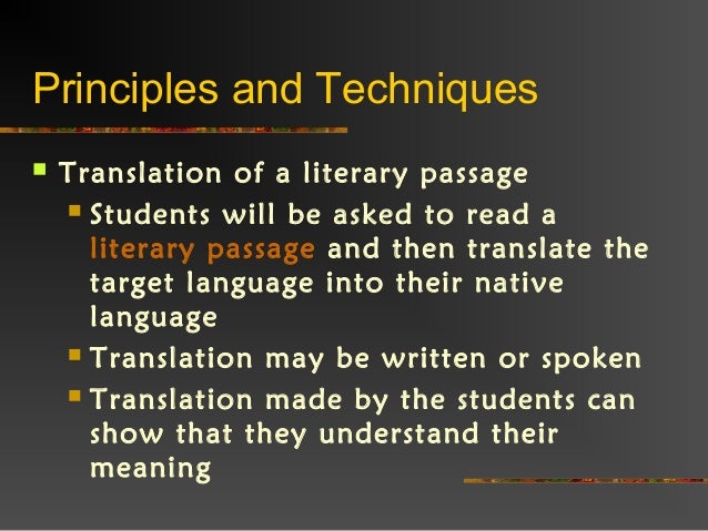 The grammar translation method