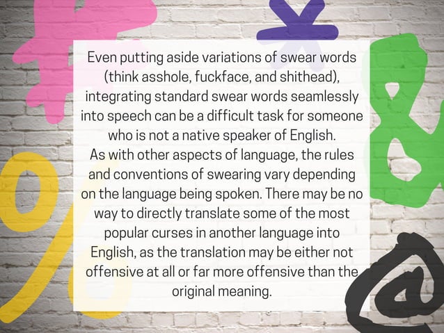 Everything You Need to Know About the Grammar of Swearing | PDF