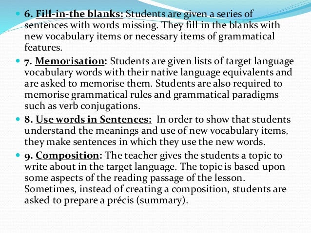 The grammar translation method
