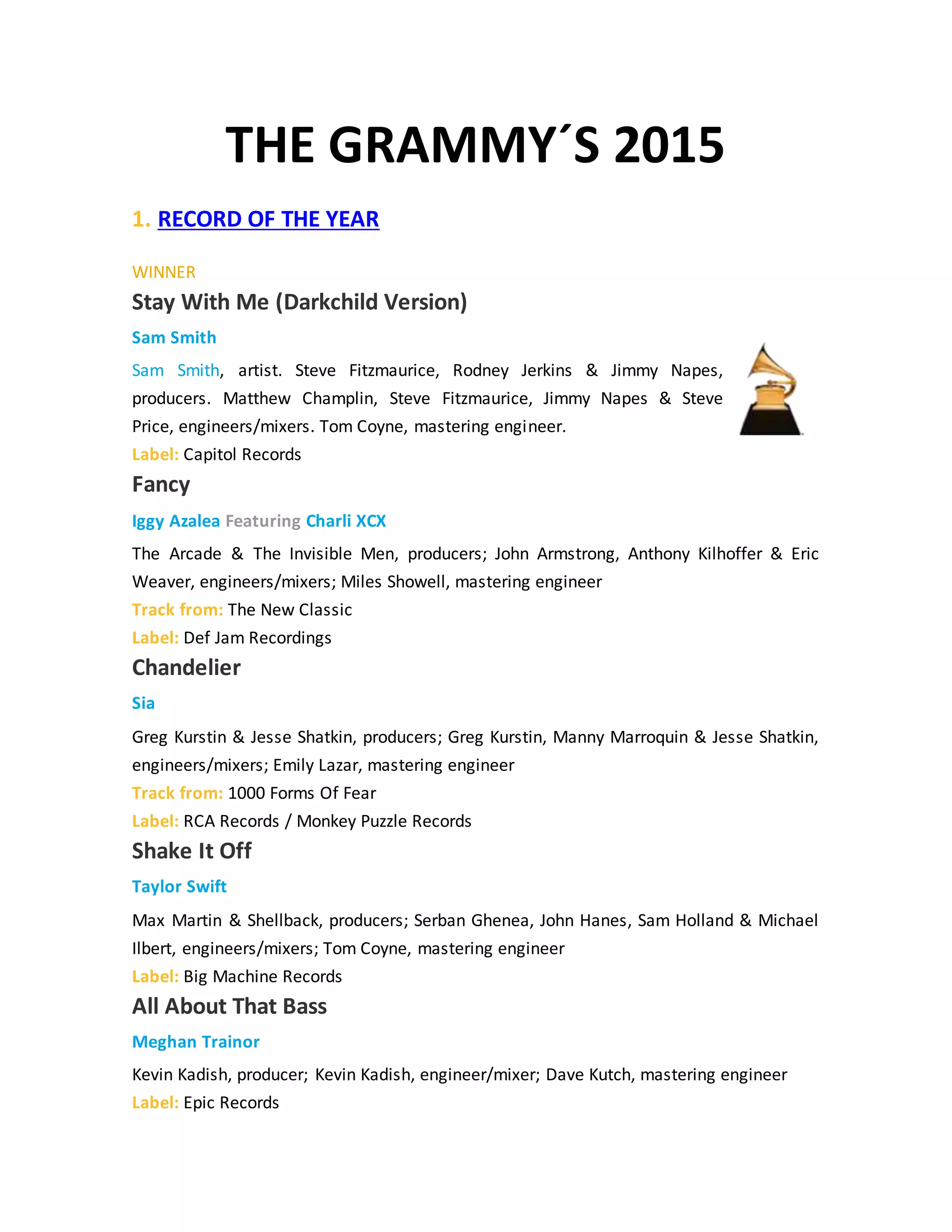 The grammys | DOCX