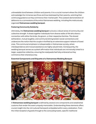 The Grand Celebration Understanding the Vietnamese Wedding Banquet ...