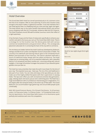 The grand new delhi hotel | PDF