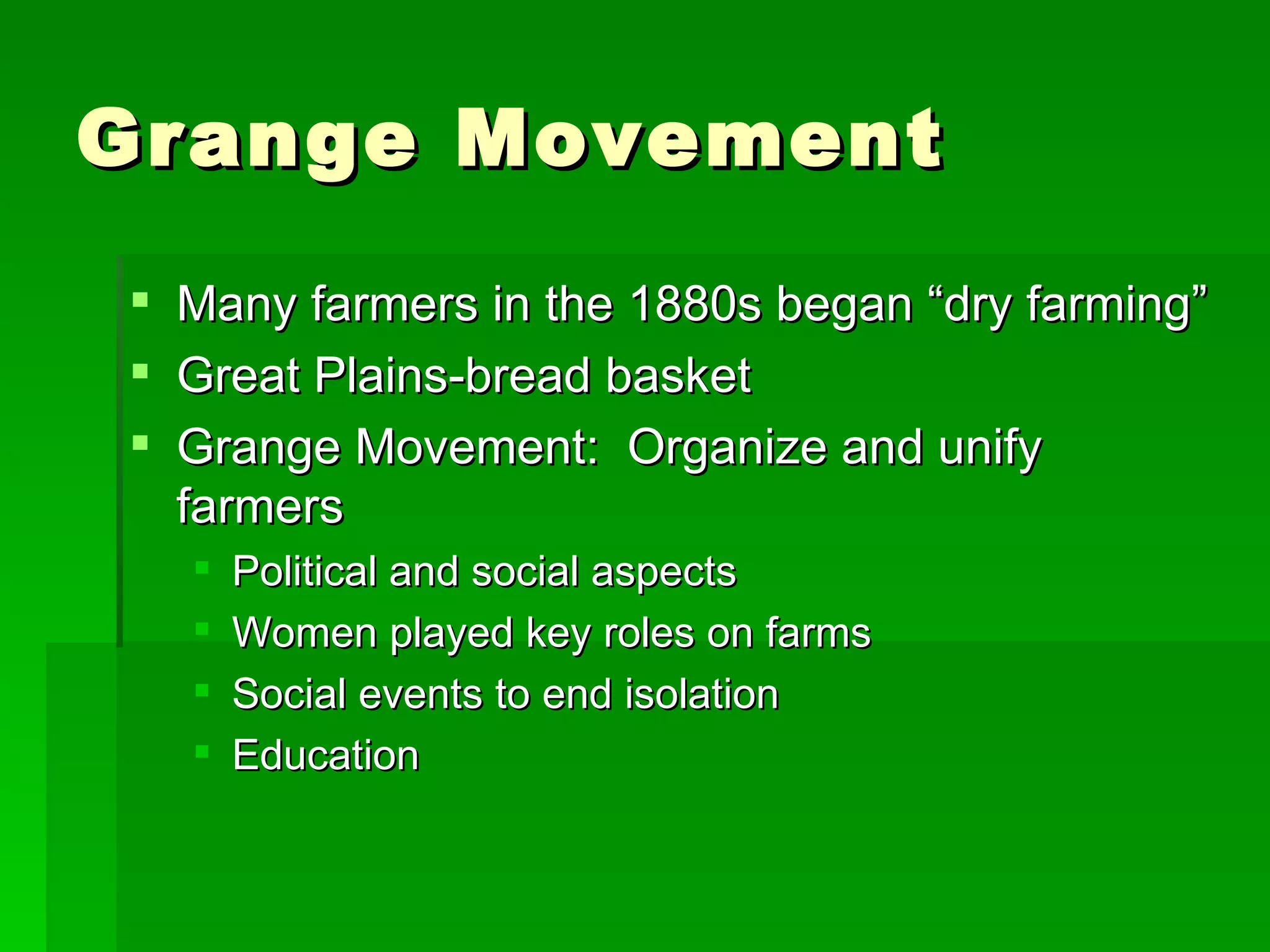 The grange movement and populism | PPT
