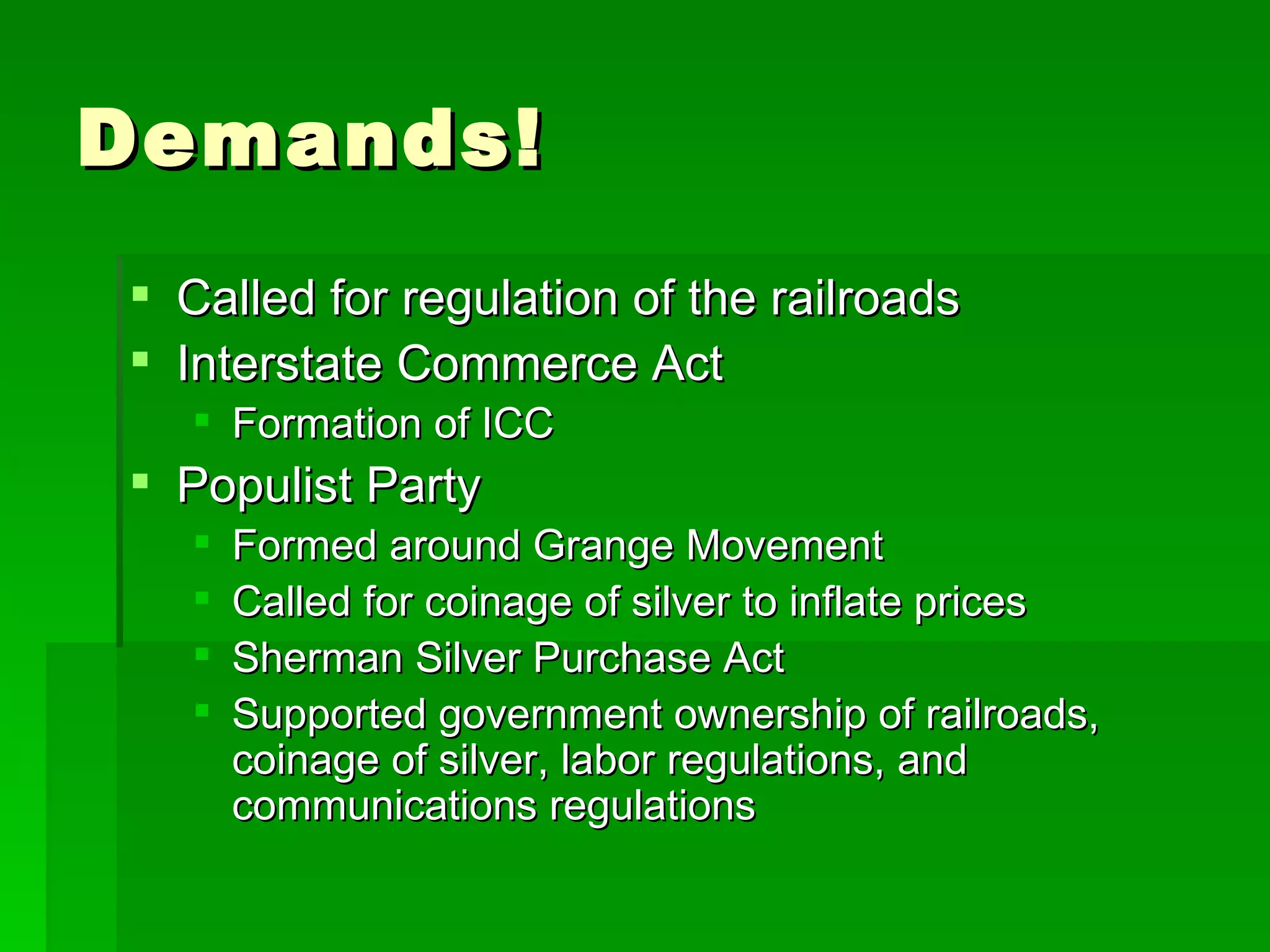 The grange movement and populism | PPT