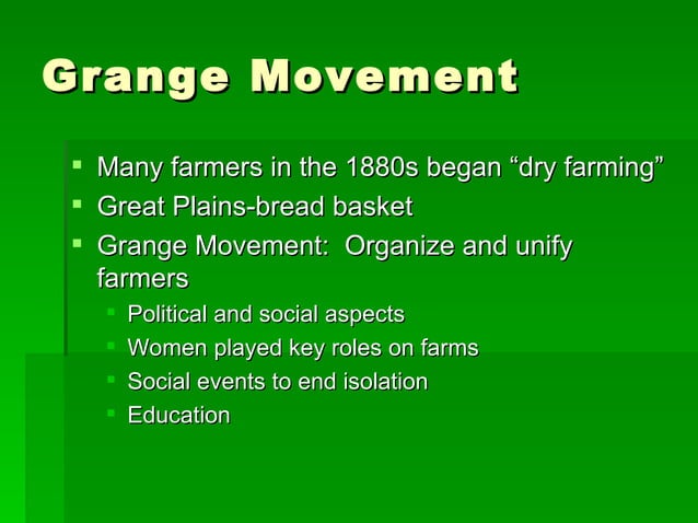 The grange movement and populism