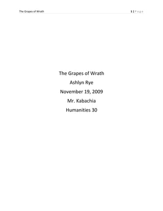 The Grapes Of Wrath | DOCX | Drama | Genres