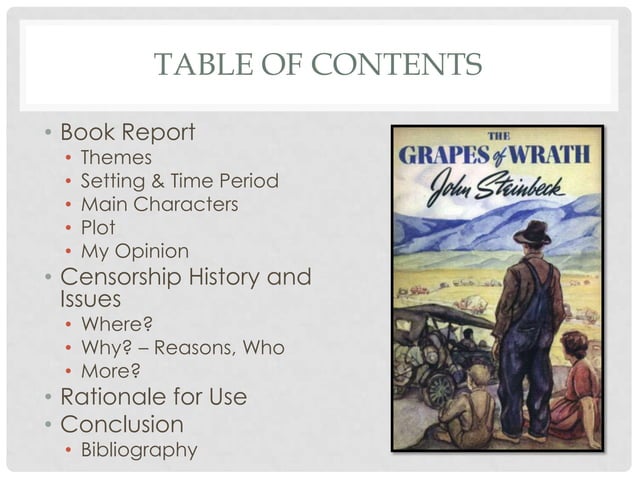 The grapes of wrath sample presentation | PPTX