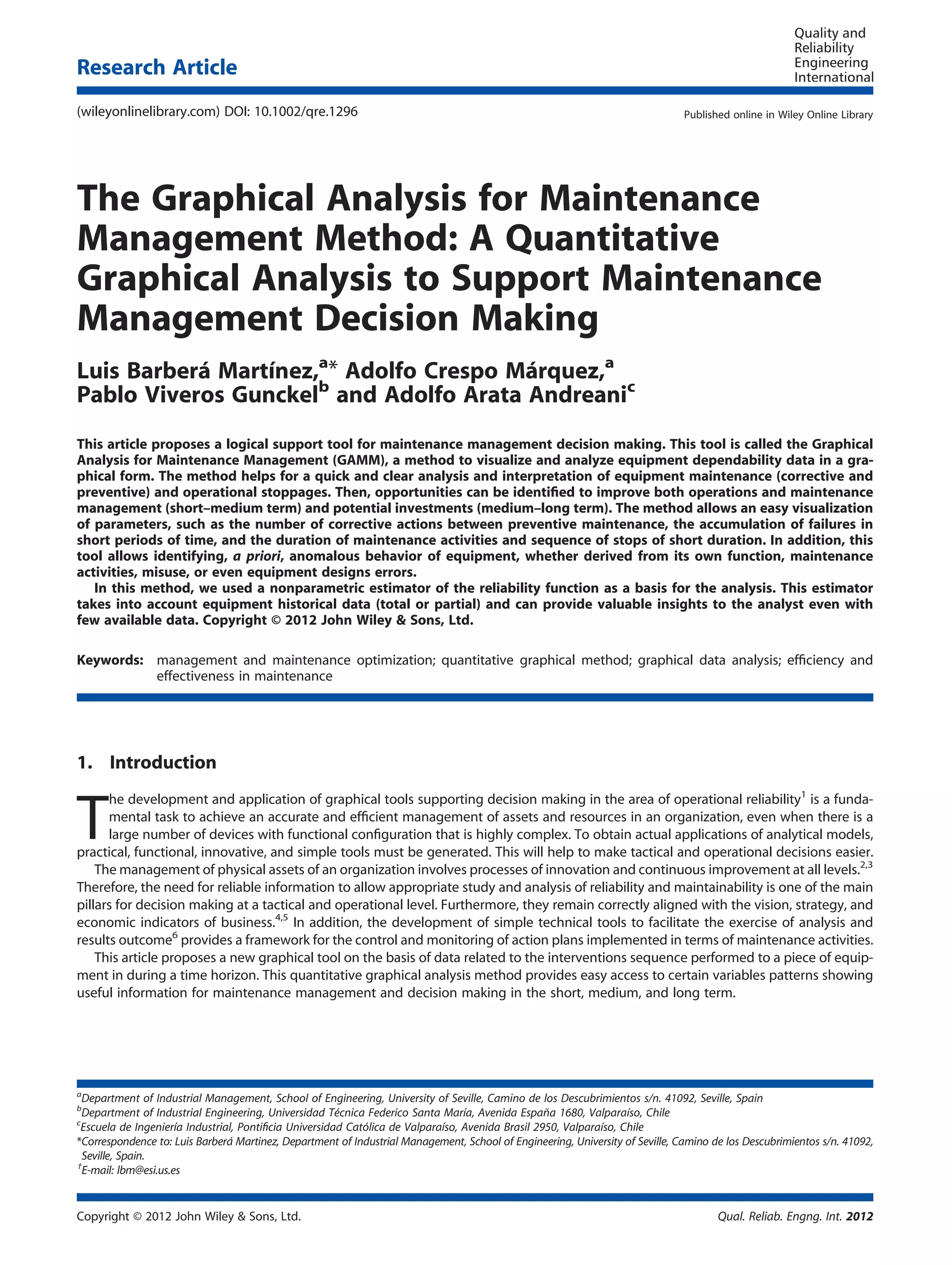 The graphical analysis for maintenace management method | PDF