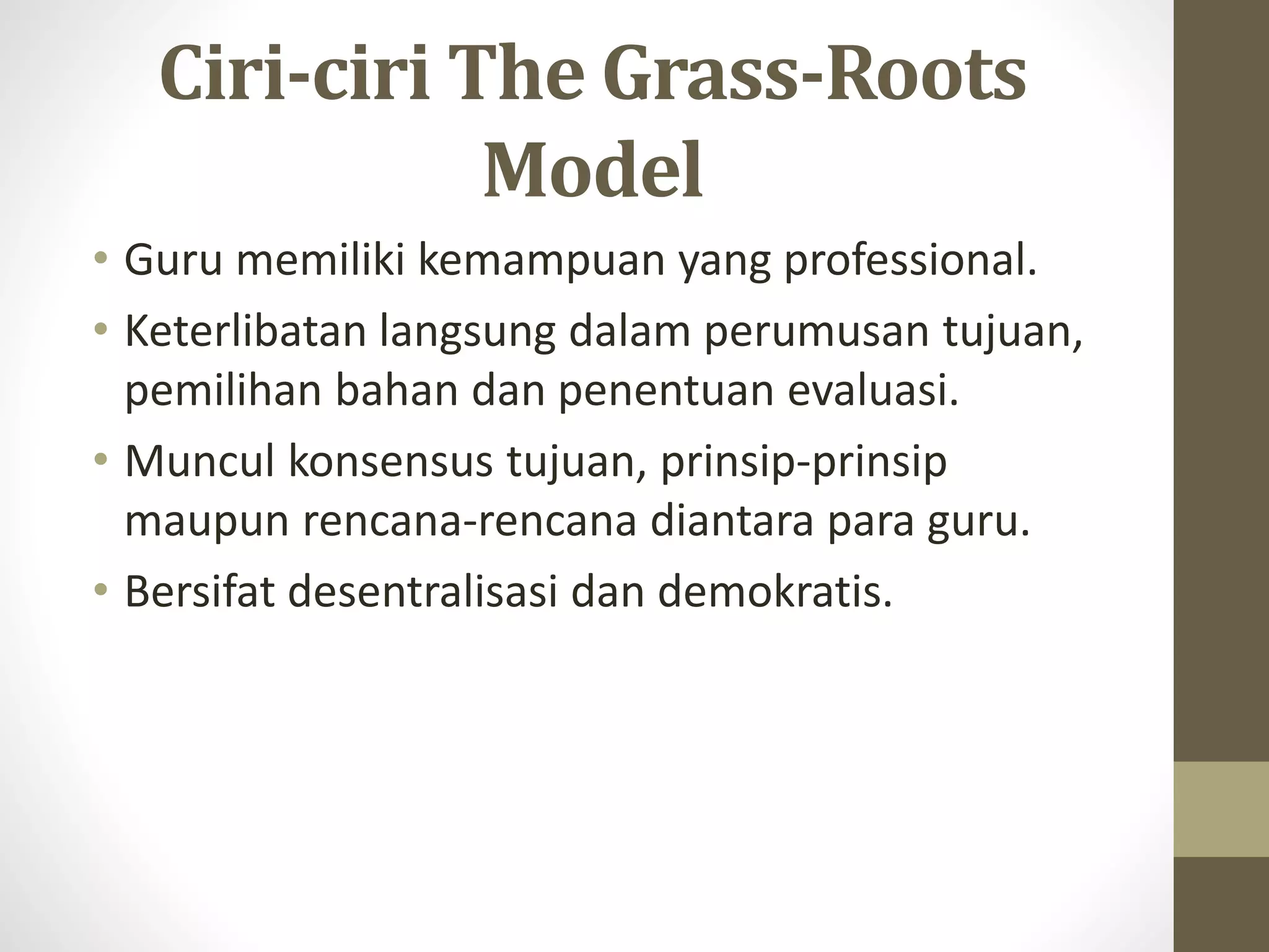 The Grass-Roots Model | PPTX