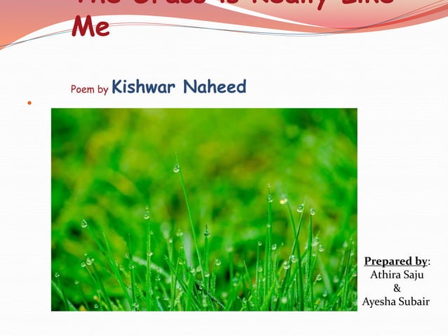The grass is really like me- Poem | PPTX | Gardening | Home & Garden