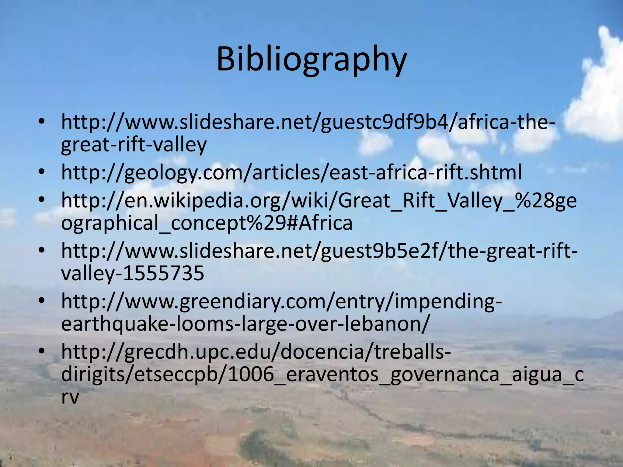 The great african rift valley (IHE project) | PPTX