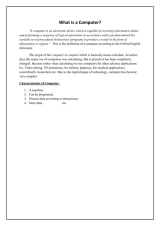 History of Computer | DOCX