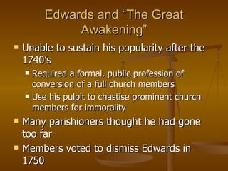 Jonathan Edwards and "The Great Awakening" | PPTX