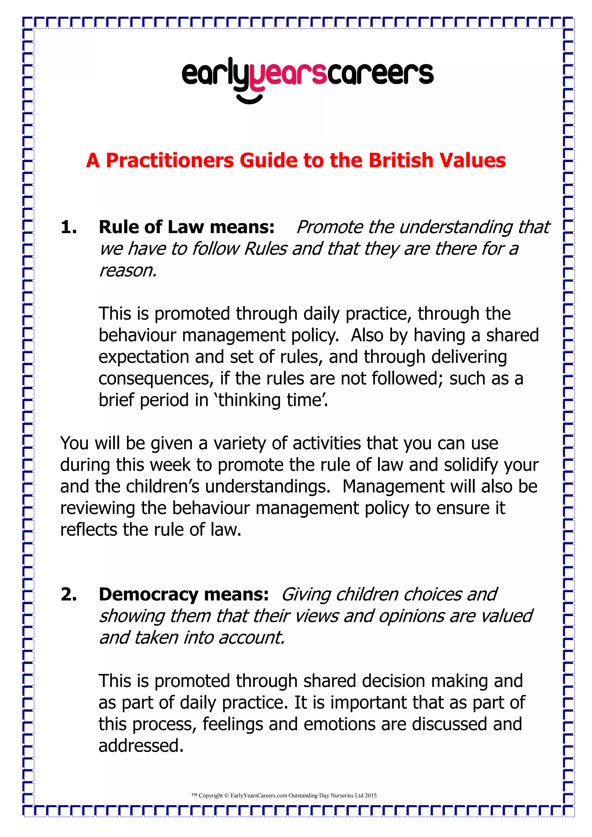 The great big British values resources pack 2015 1 of 3 | PDF