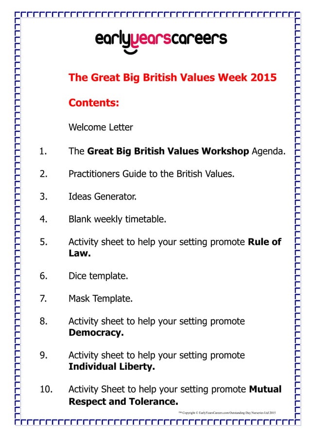 The great big British values resources pack 2015 1 of 3 | PDF