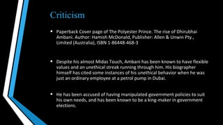 The great contributor dhirubhai ambani | PPT