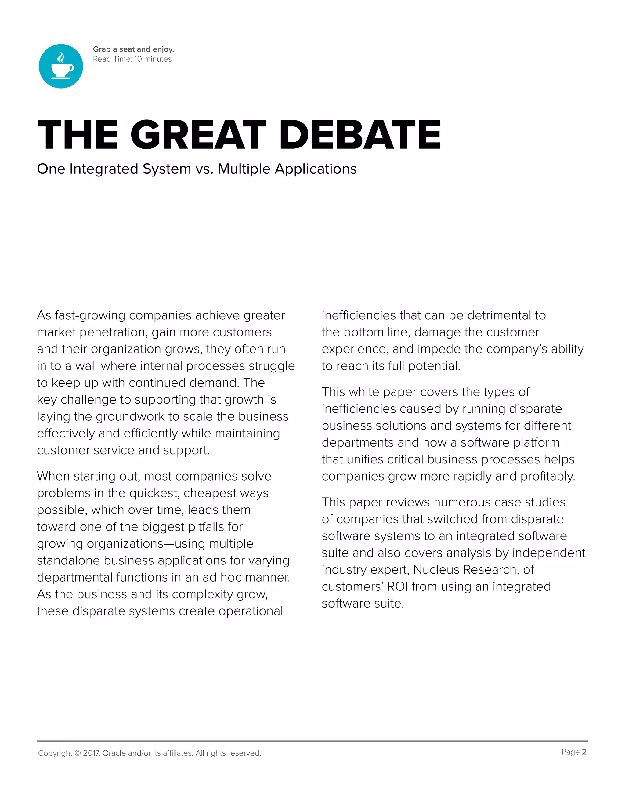 One integrated system vs multiple applications | PDF