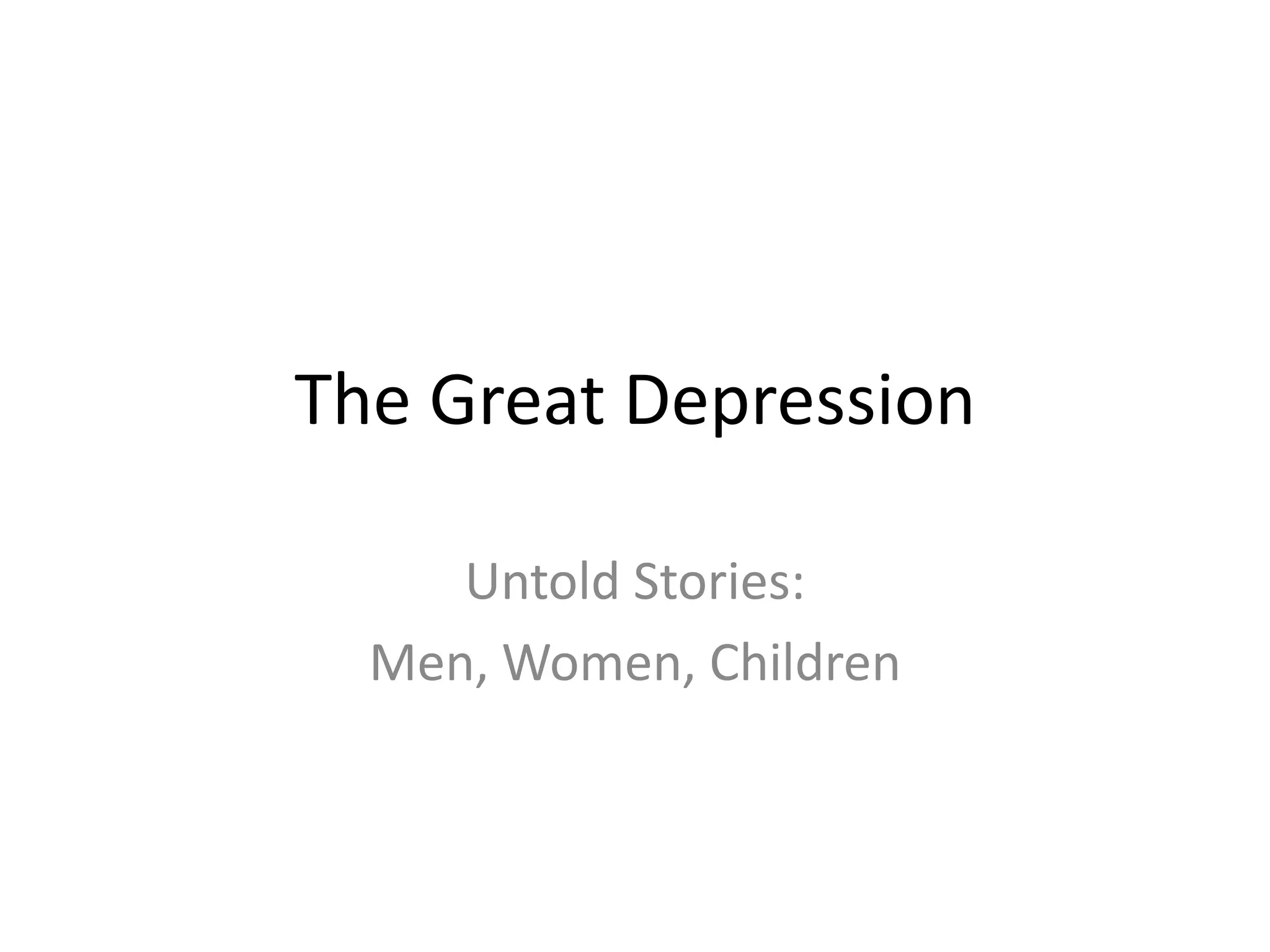 The Great Depression | PPT