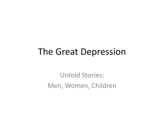 The Great Depression | PPT