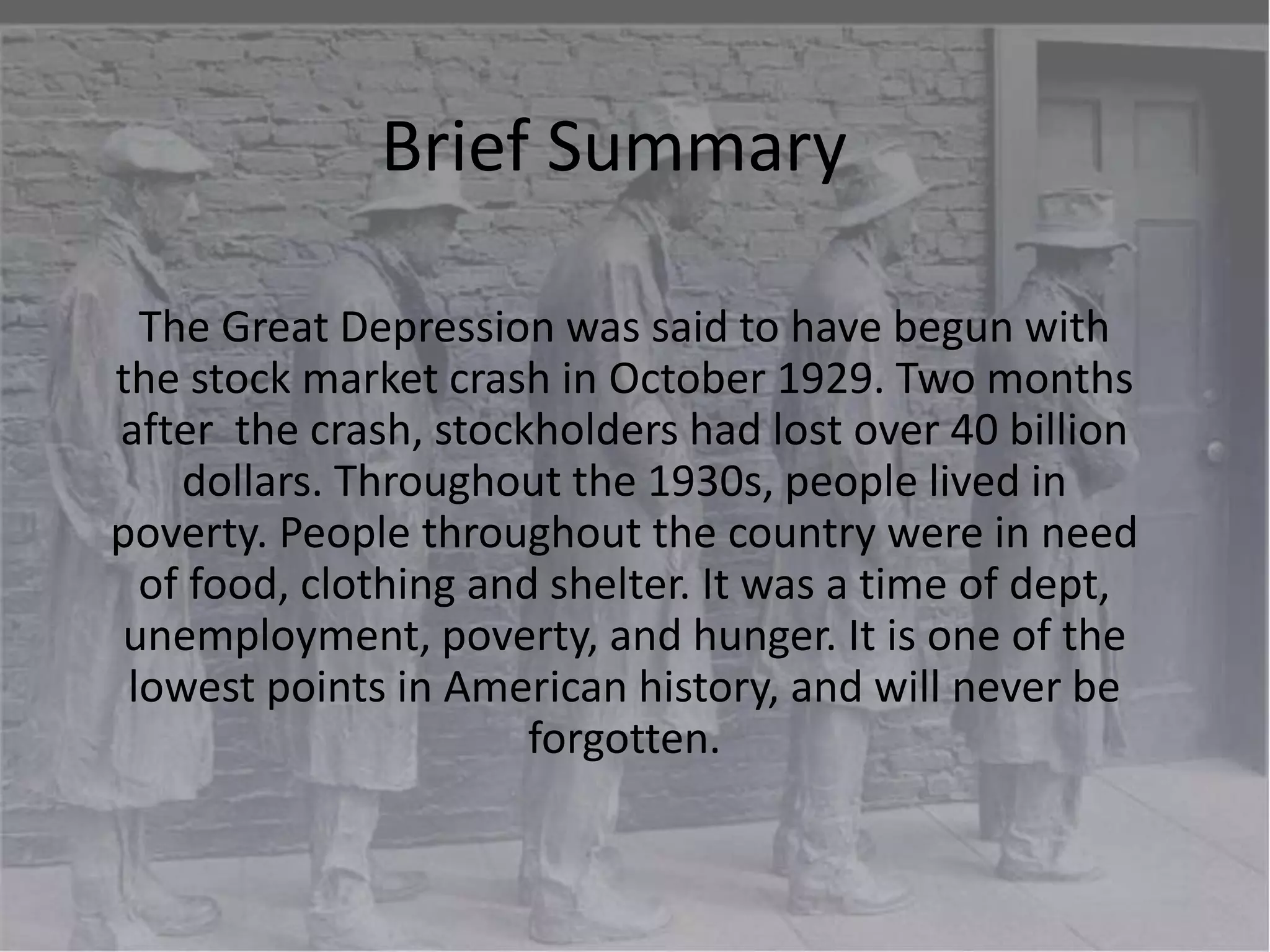 The Great Depression | PPT
