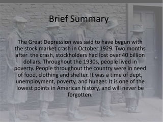 The Great Depression | PPT