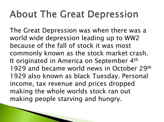 The Great Depression | PPT
