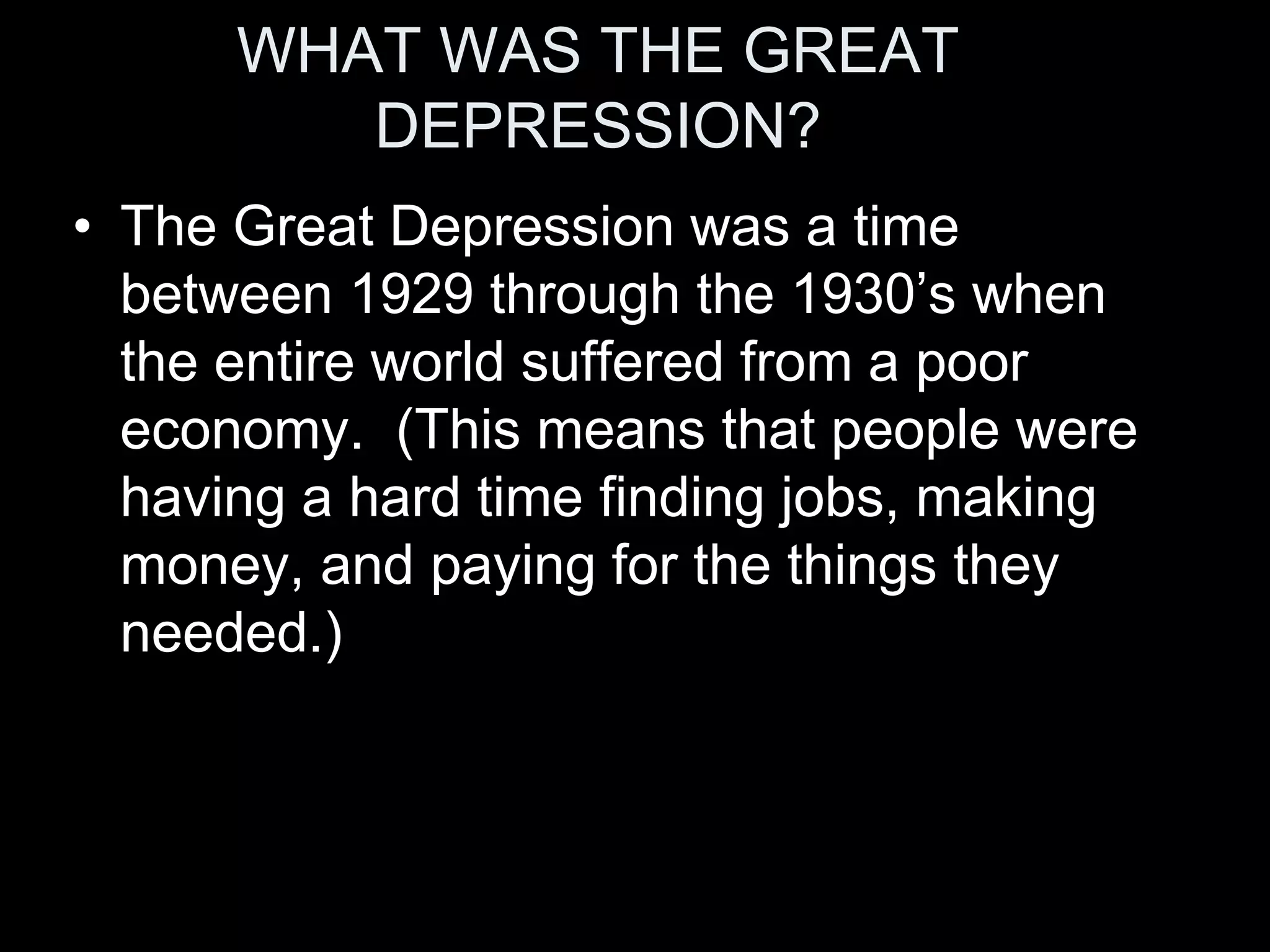 The great depression! | PPTX