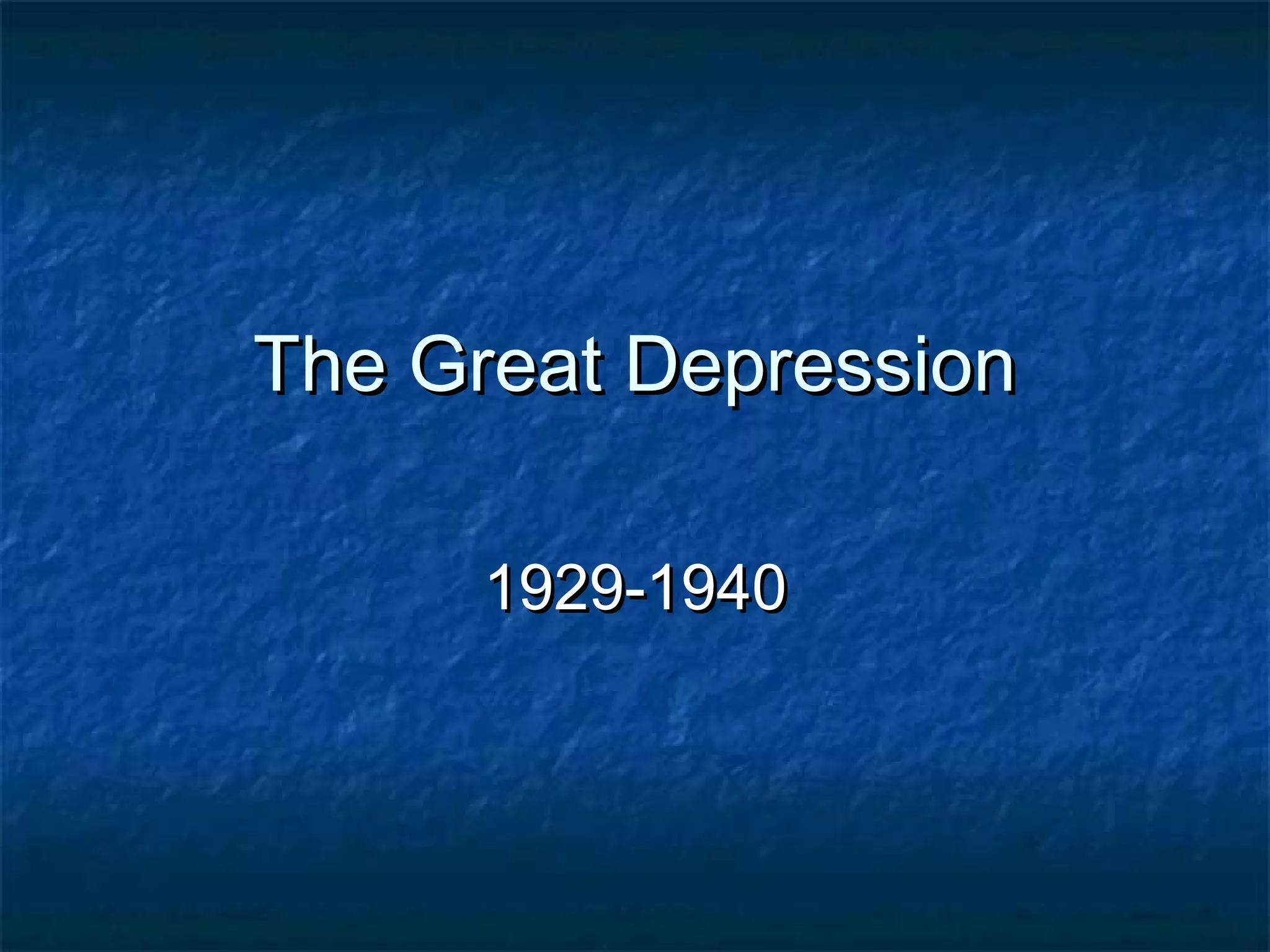 The Great Depression | PPT
