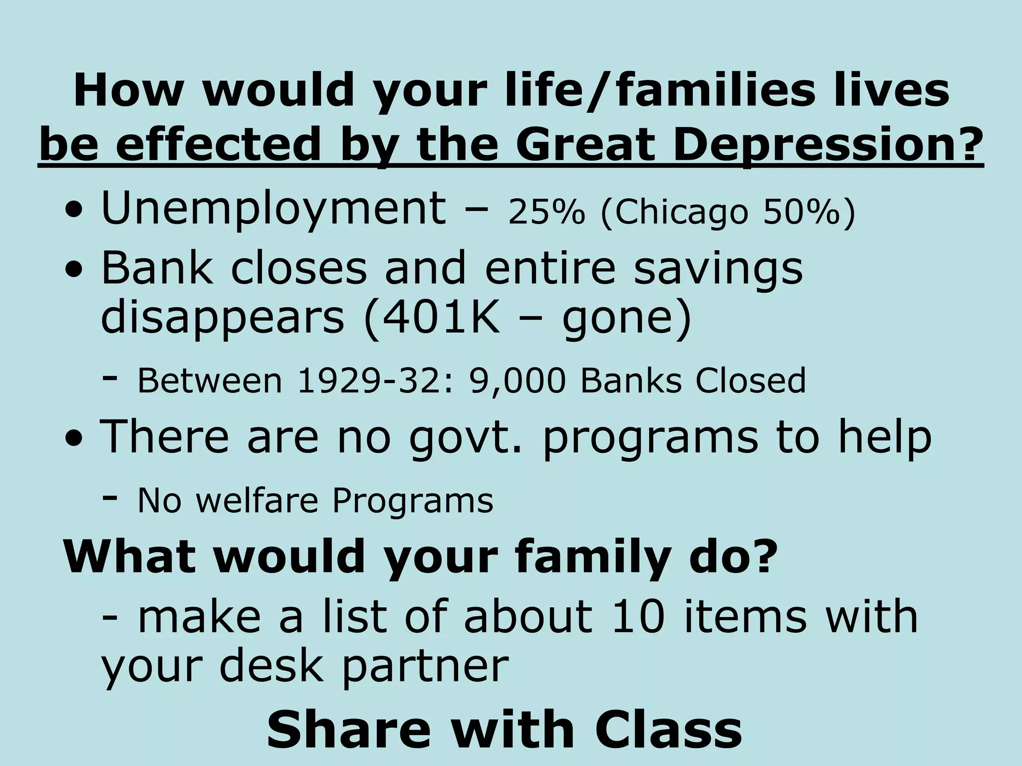 The great depression 2 | PPTX
