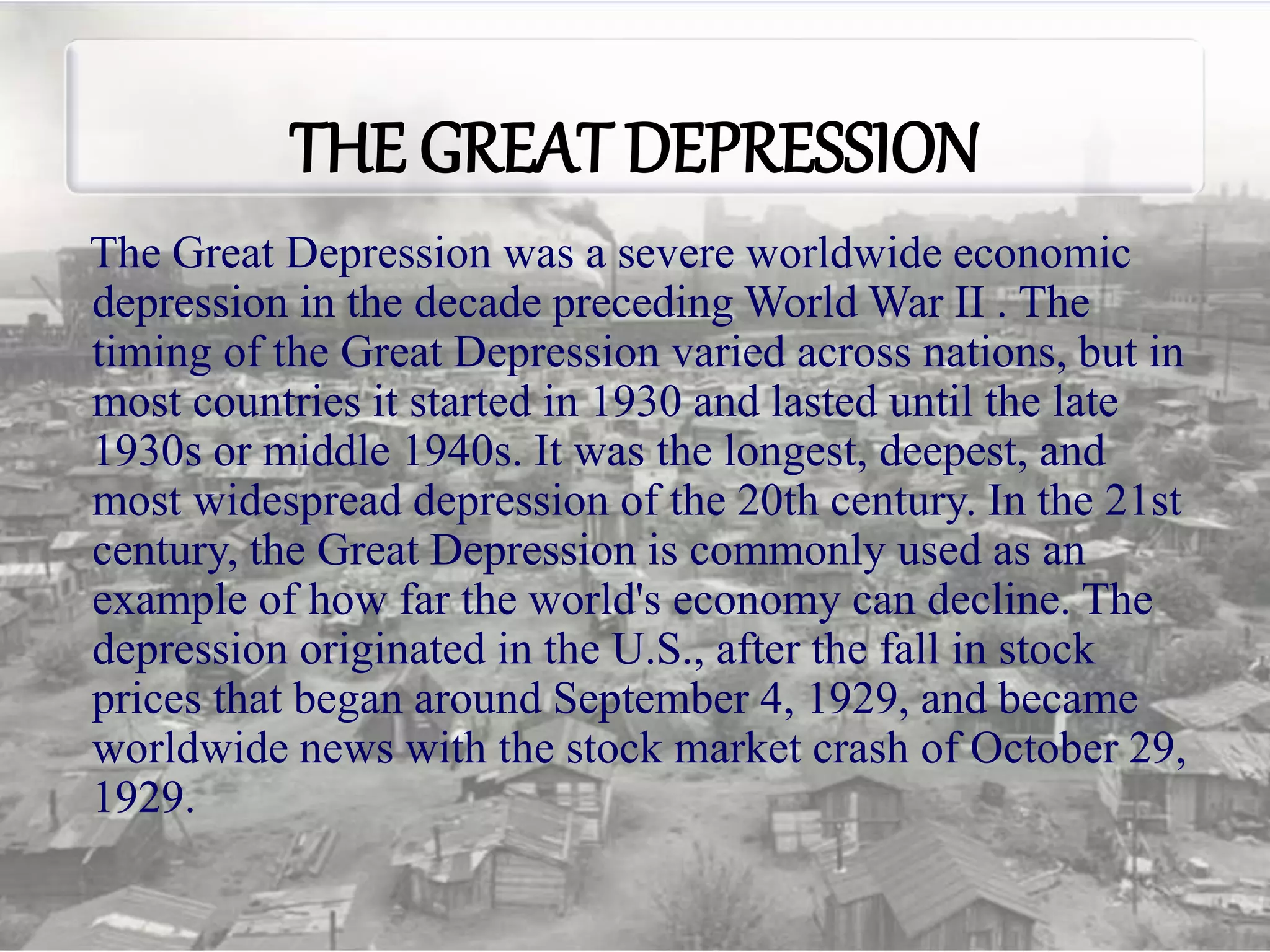 The Great Depression | PPTX