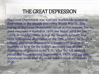 The Great Depression | PPTX