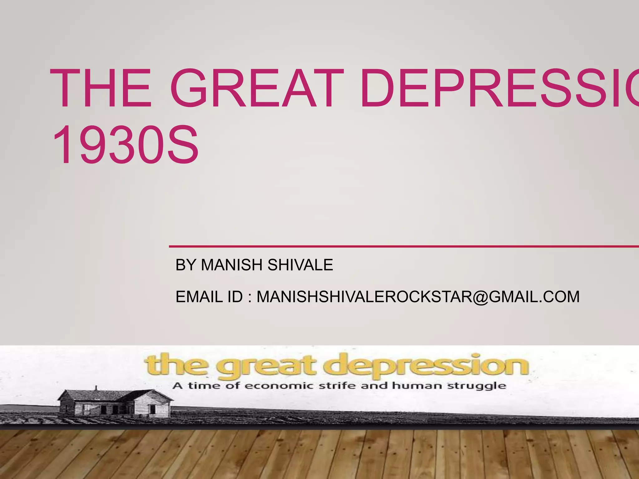 The great depression 1930s | PPTX
