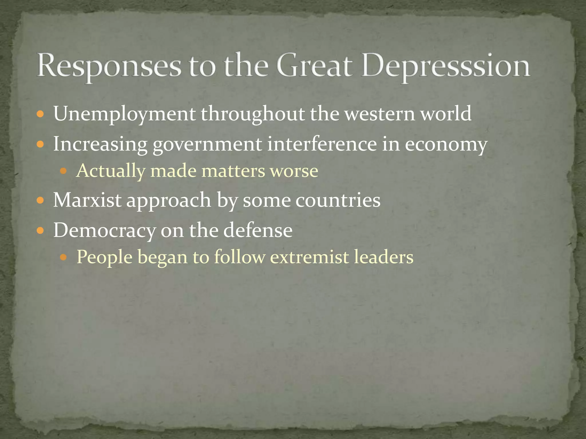 The Great Depression 2 | PPT