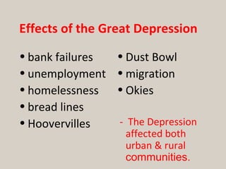 The Great Depression Effects | PPT