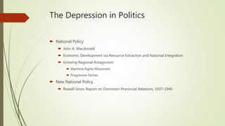 IBMA 2016 - Dr. B Payne - The Great Depression in Canada | PPTX