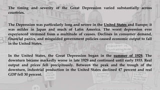THE GREAT DEPRESSION OF 1929 | PPTX