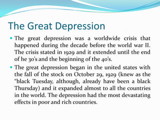 PPT - The Great Depression USA - IIA2 | PPTX