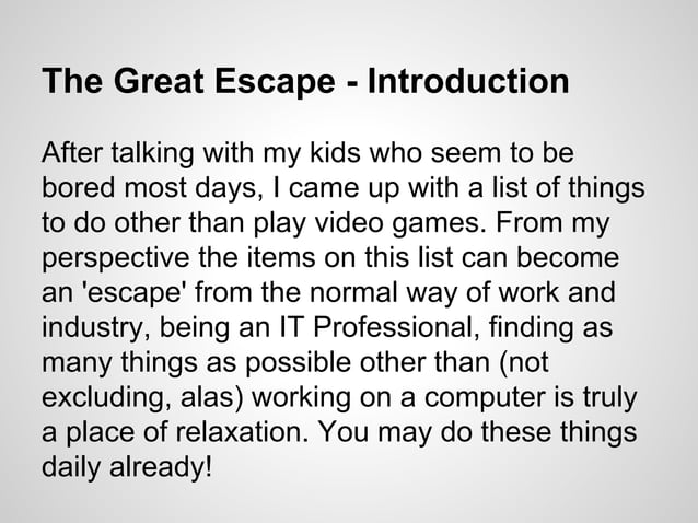 The Great Escape | PDF