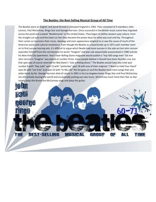 The greatest band of all time[1] | DOCX