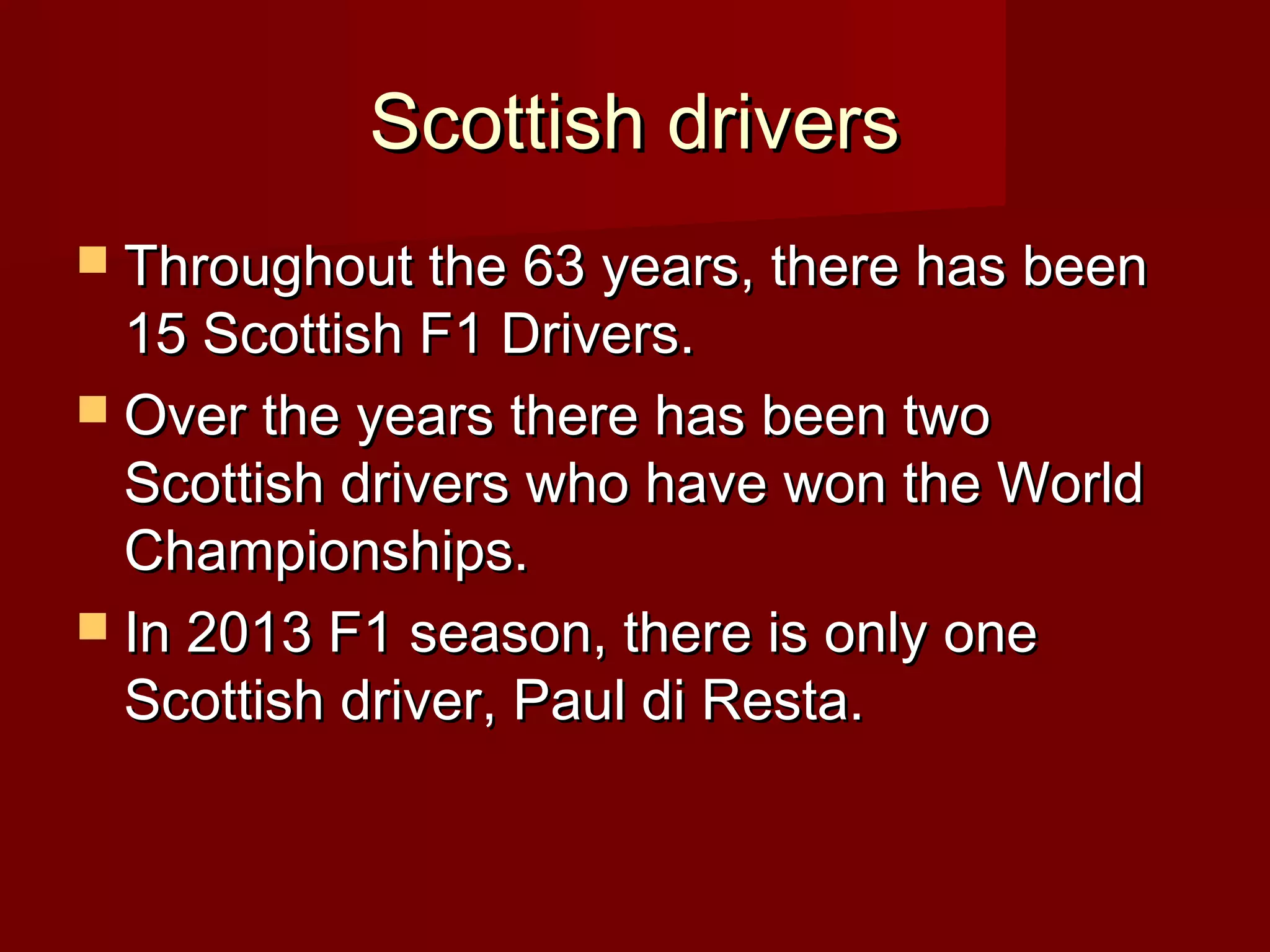 The greatest scottish f1 drivers | PPT